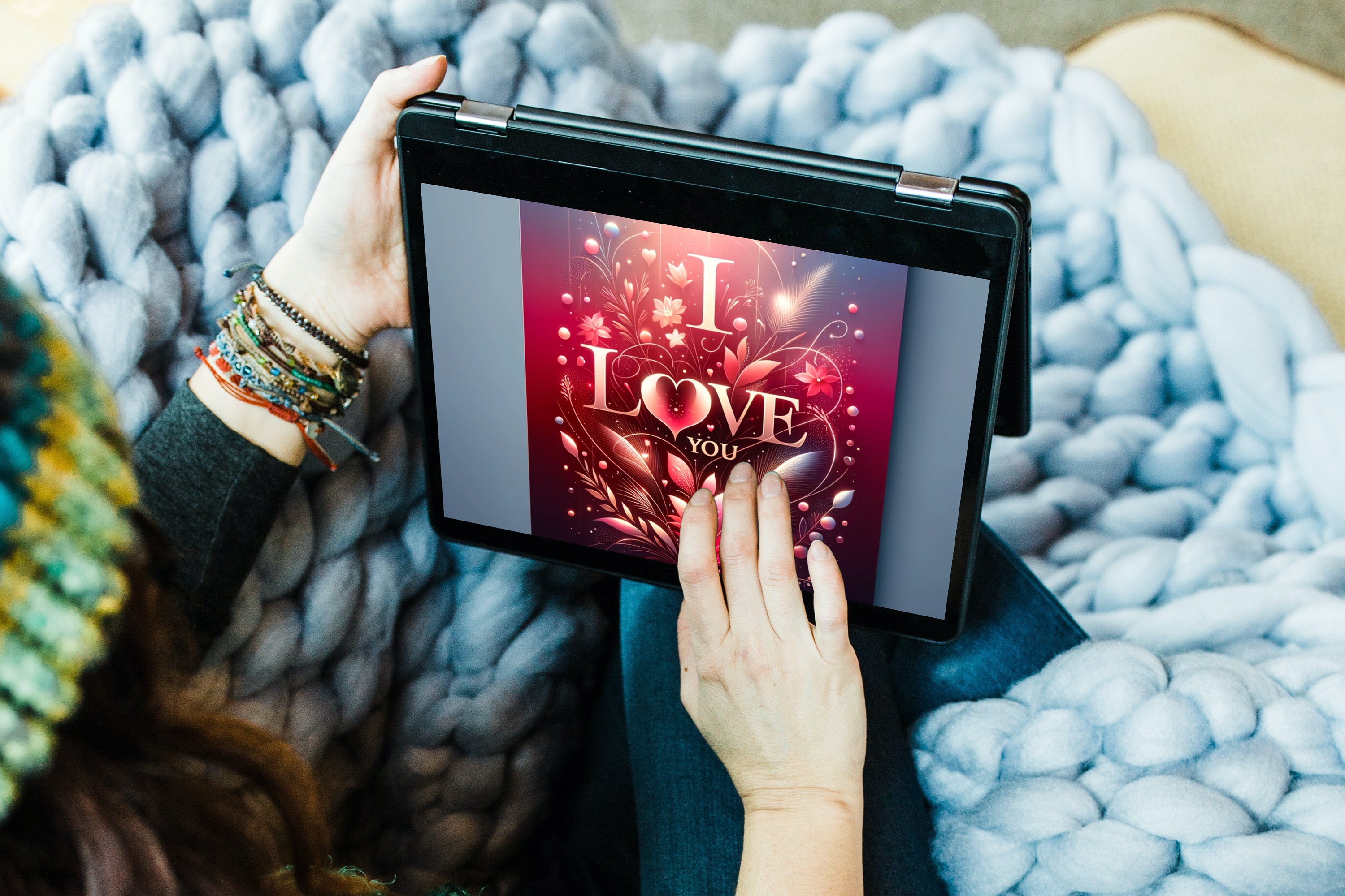 Romantic Flowers I Love You Message Card E Digital Love Card Image Love ...