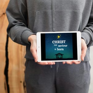 Printable Christmas Card - Christ the Savior is Born - Digital Nativity ...