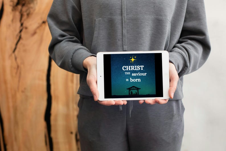 Printable Christmas Card - Christ the Savior is Born - Digital Nativity ...