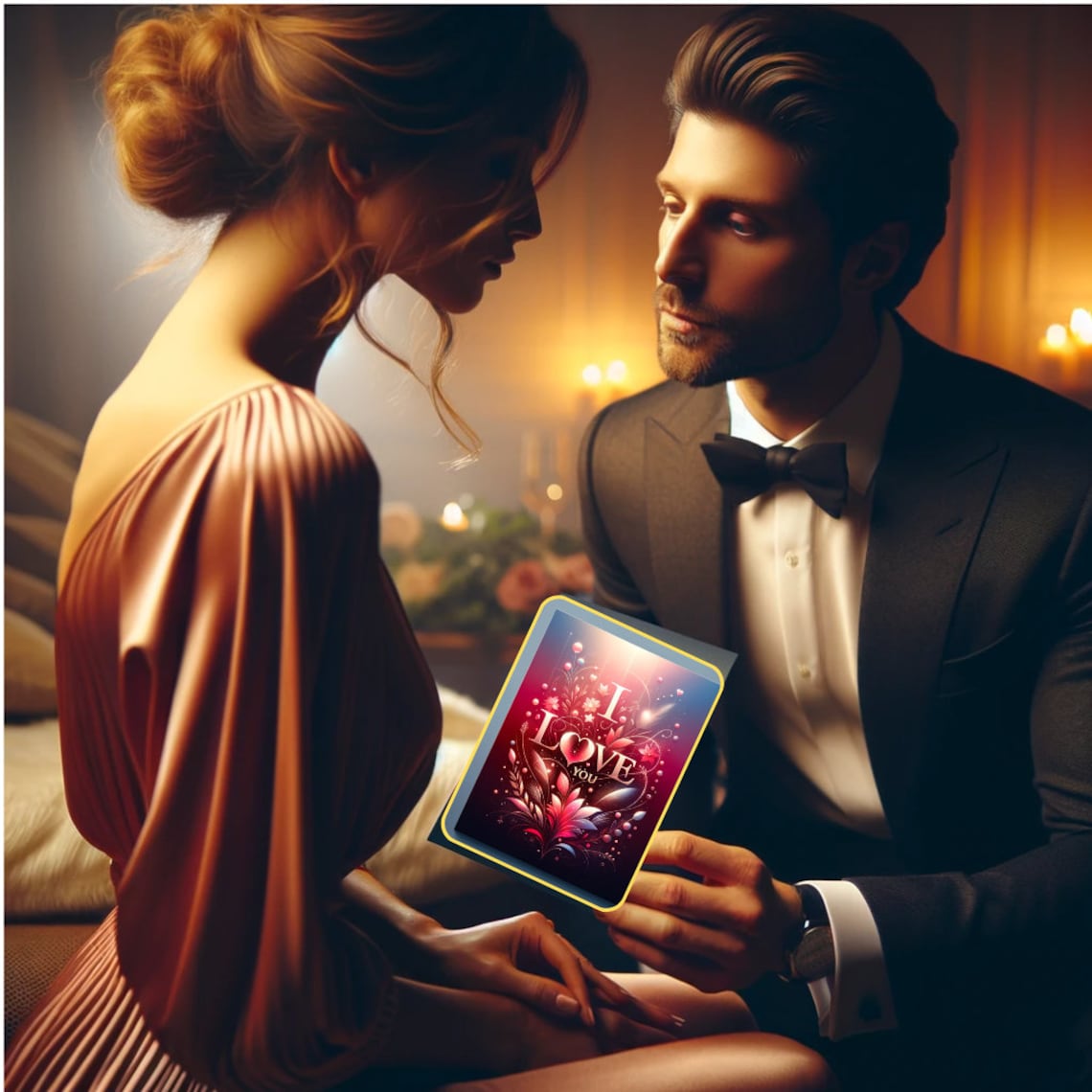 Romantic Flowers I Love You Message Card E Digital Love Card Image Love ...