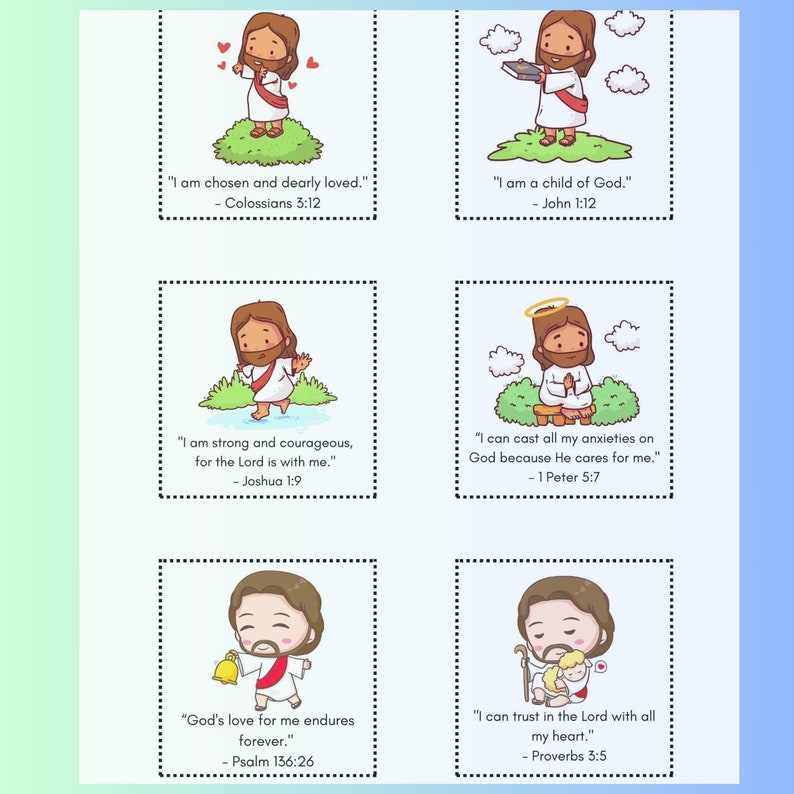 Christian Affirmation Cards for Kids: Scripture-based (PDF) - Etsy