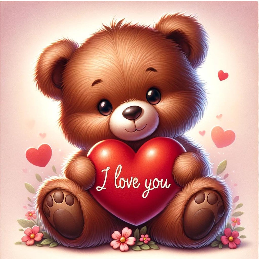 Teddy Bear Valentine's Day Love Card (digital Card) E Mail Gift for Him ...