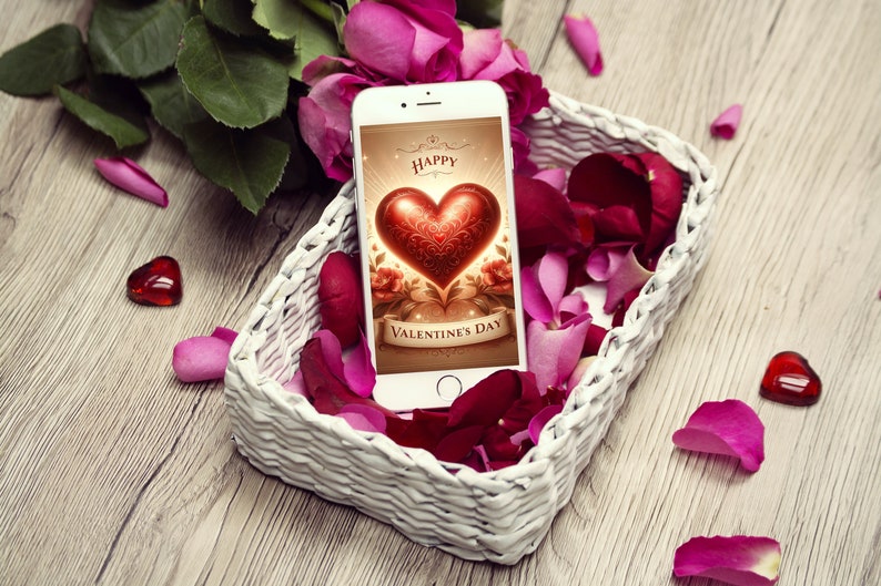 Romantic Red Heart Valentine's Day Card: Love Design (digital Download ...