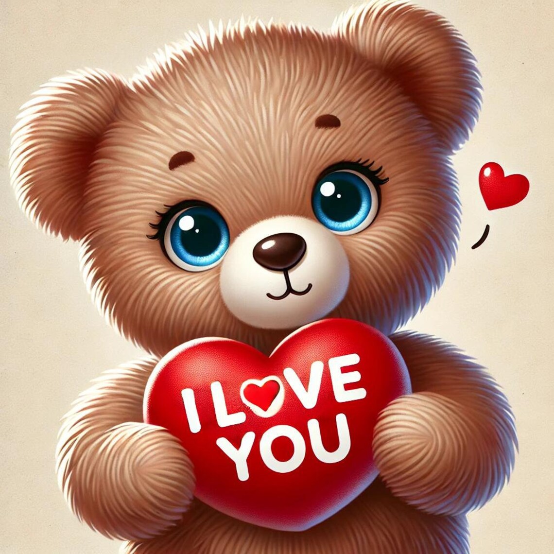 Teddy Bear I Love You Card: Romantic Digital Gift (10124x1024 Inc) - Etsy