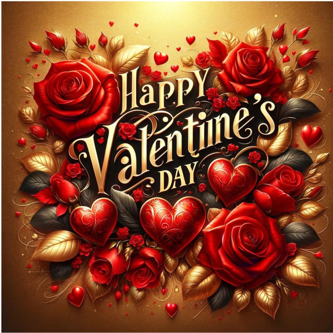 Romantic Love Card | Valentines Digital Card | Gift for Him Her Roses ...