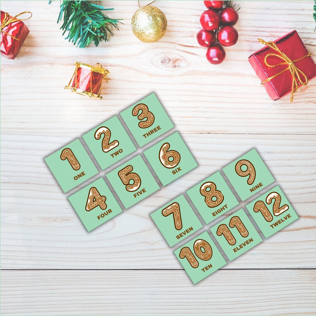 Basic Numbers Flashcard Christmas Printable - Etsy