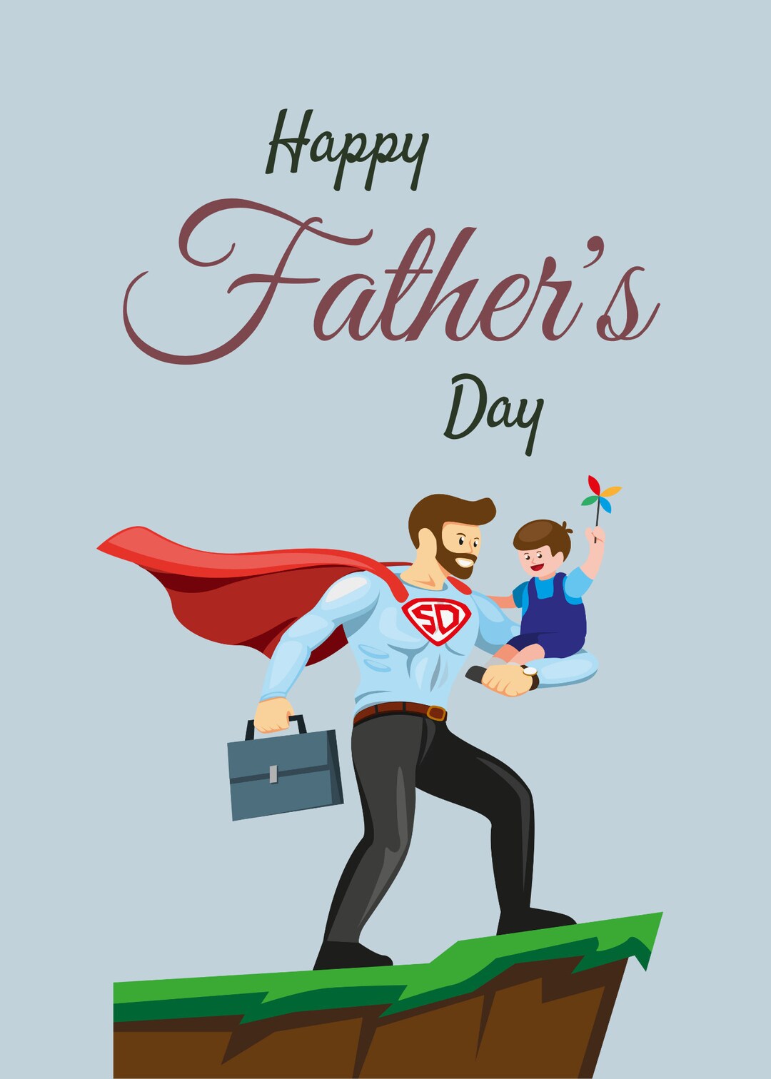 Animated Fathers Day Digital Card Gift for Father Gift for Dad - Etsy