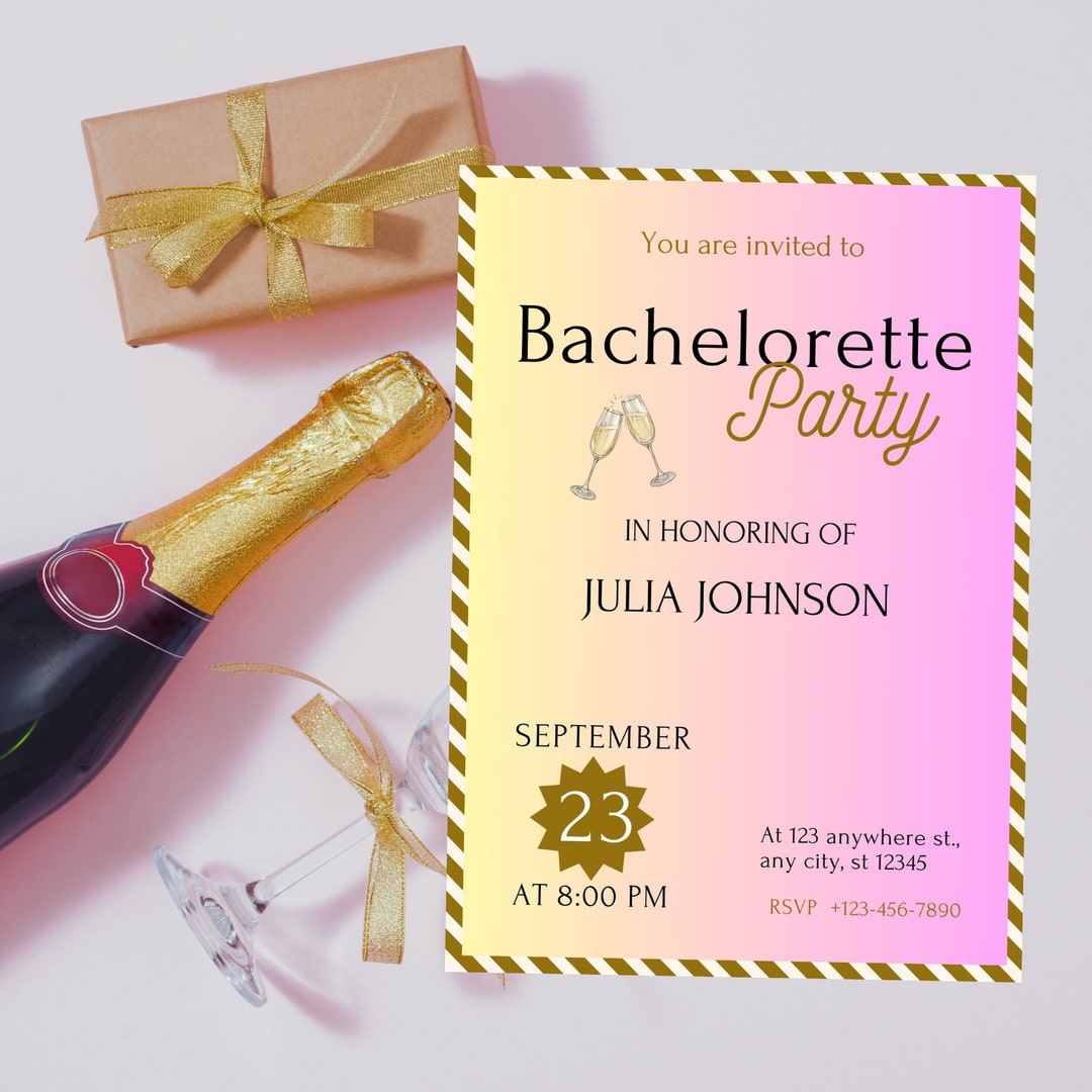 Bachelorette Party Invitation Template, Editable, Template Instant ...