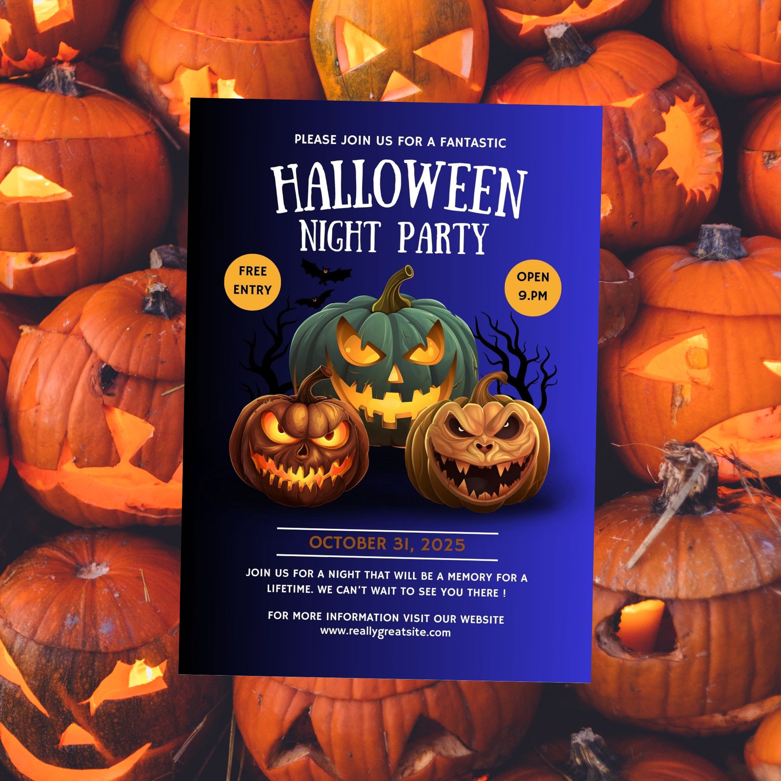 Editable Halloween Party Invitation Template (digital Download) - Etsy