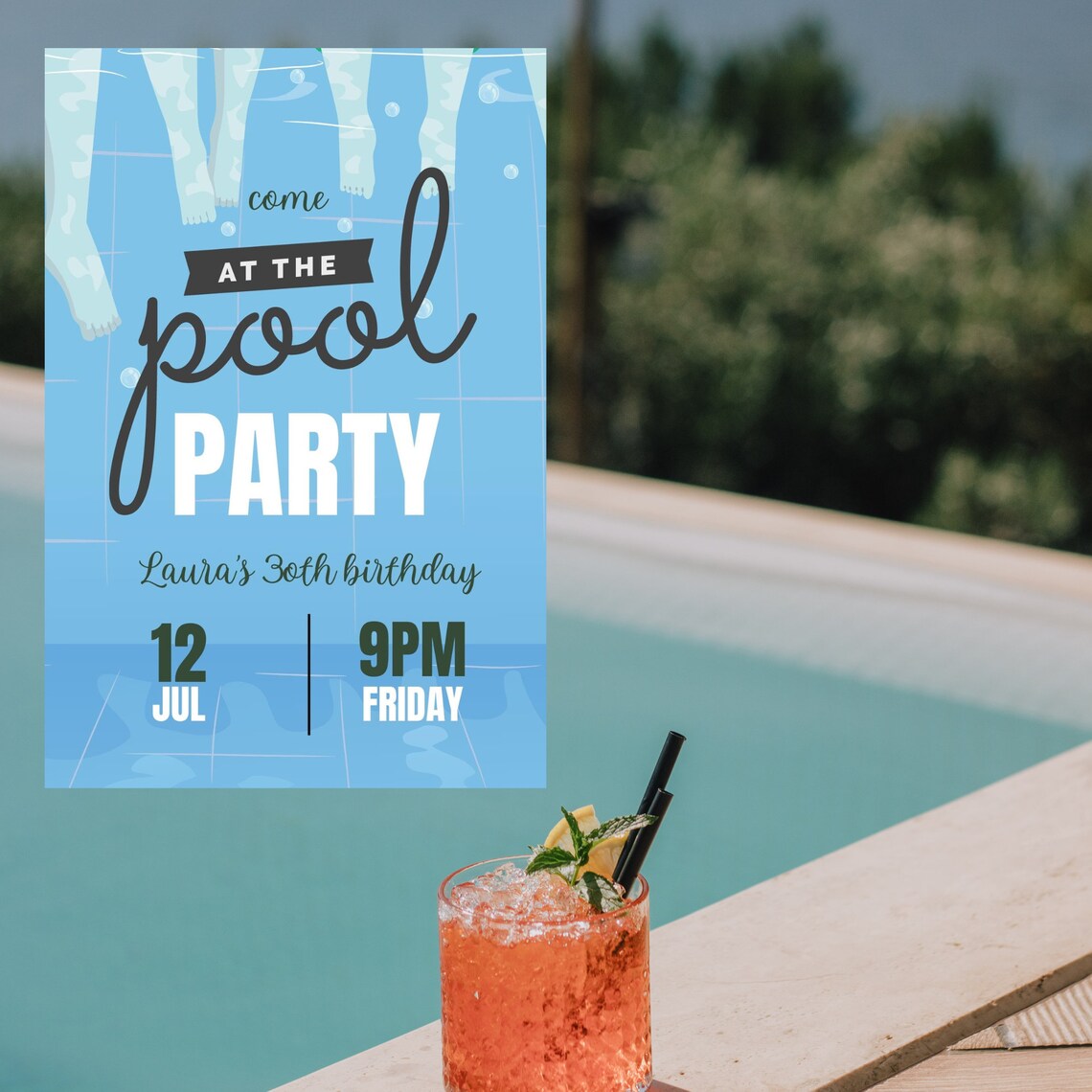 Pool Party Pool Party Flyers Template Editable Pool Invite - Etsy