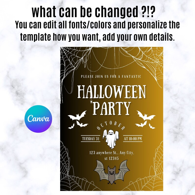 Editable Halloween Party Invitation, Instant Download, Halloween Party ...