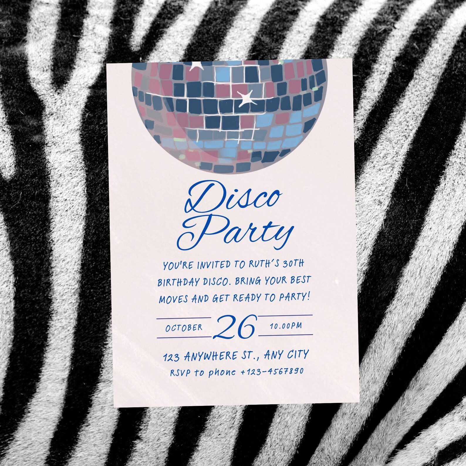 Editable Disco Party Invitation, Invites Editable Glow Party, Dance ...