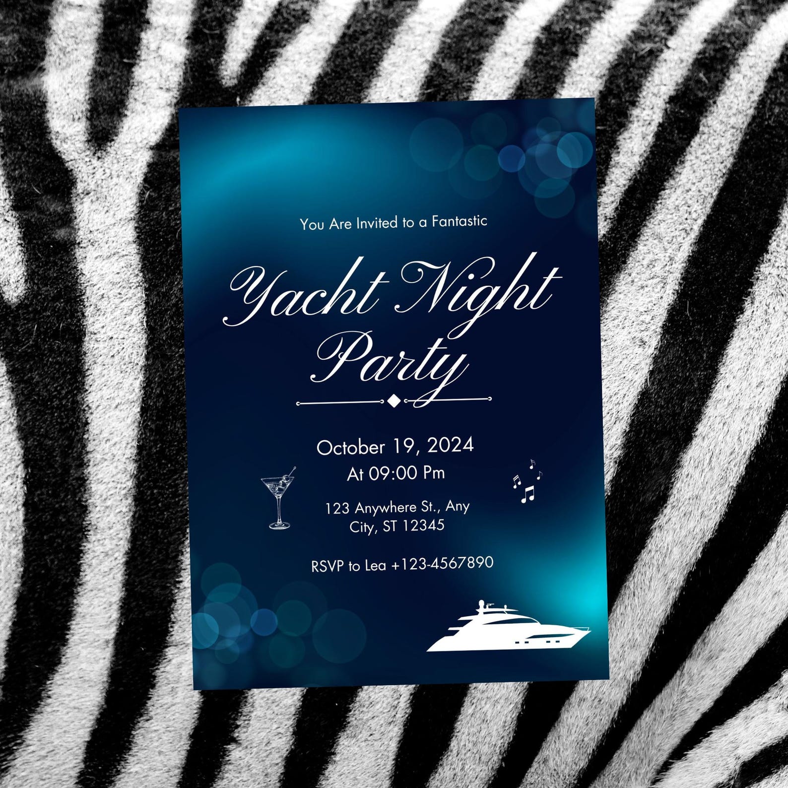Yacht Invitation, Yacht Party Invite, Boat Party Invitation, Instant ...