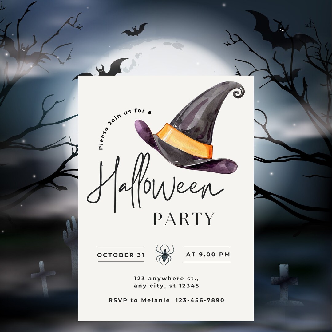Editable Halloween Party Invitation, Instant Download, Halloween Party ...