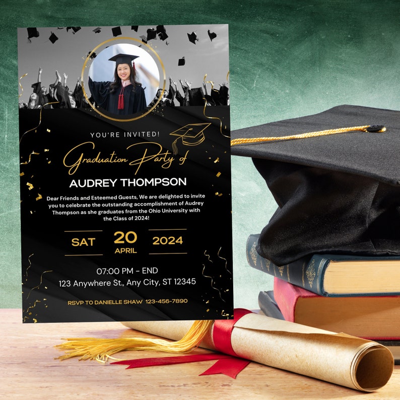 Graduation Party Invitation, Graduation Invitation Template, High ...