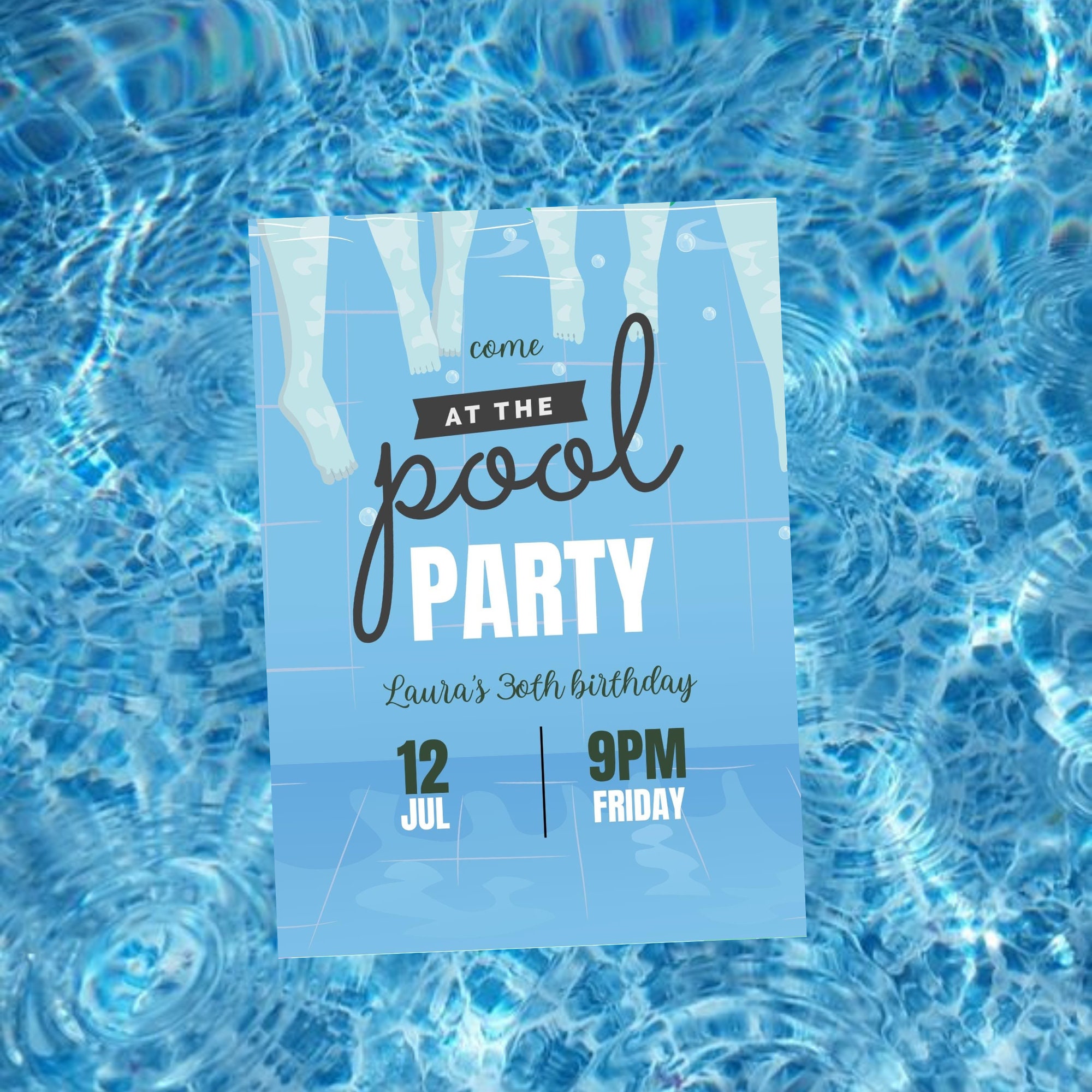 Pool Party, Pool Party Flyers Template, Editable, Pool Invite, Joining ...