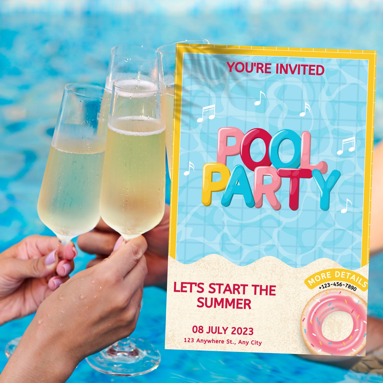 Pool Party Invitation, Pool Party, Birthday Pool Party, Editable ...
