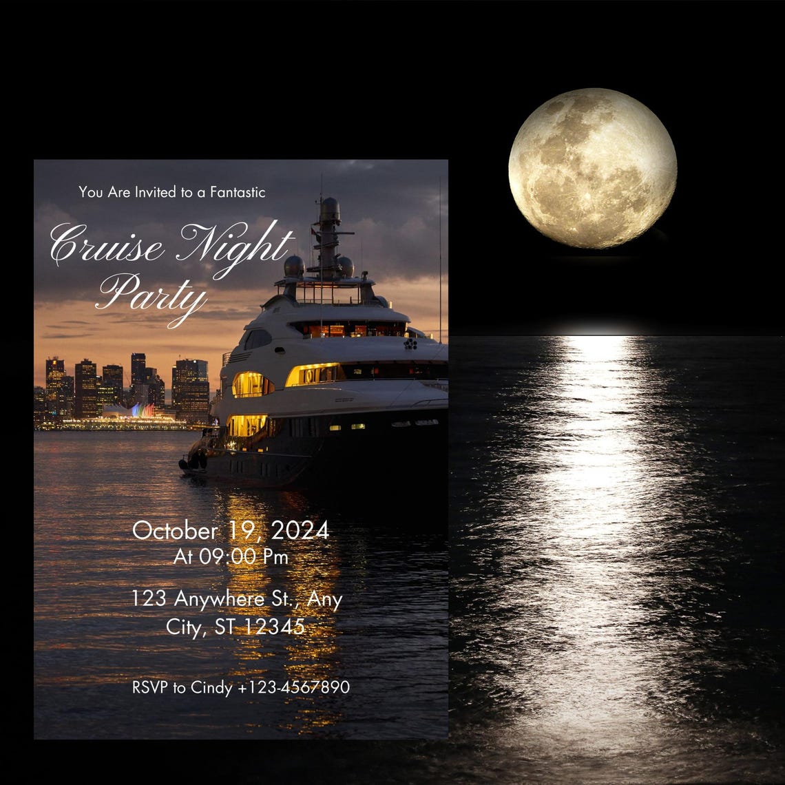 Yacht Invitation, Yacht Party Invite, Boat Party Invitation, Instant ...