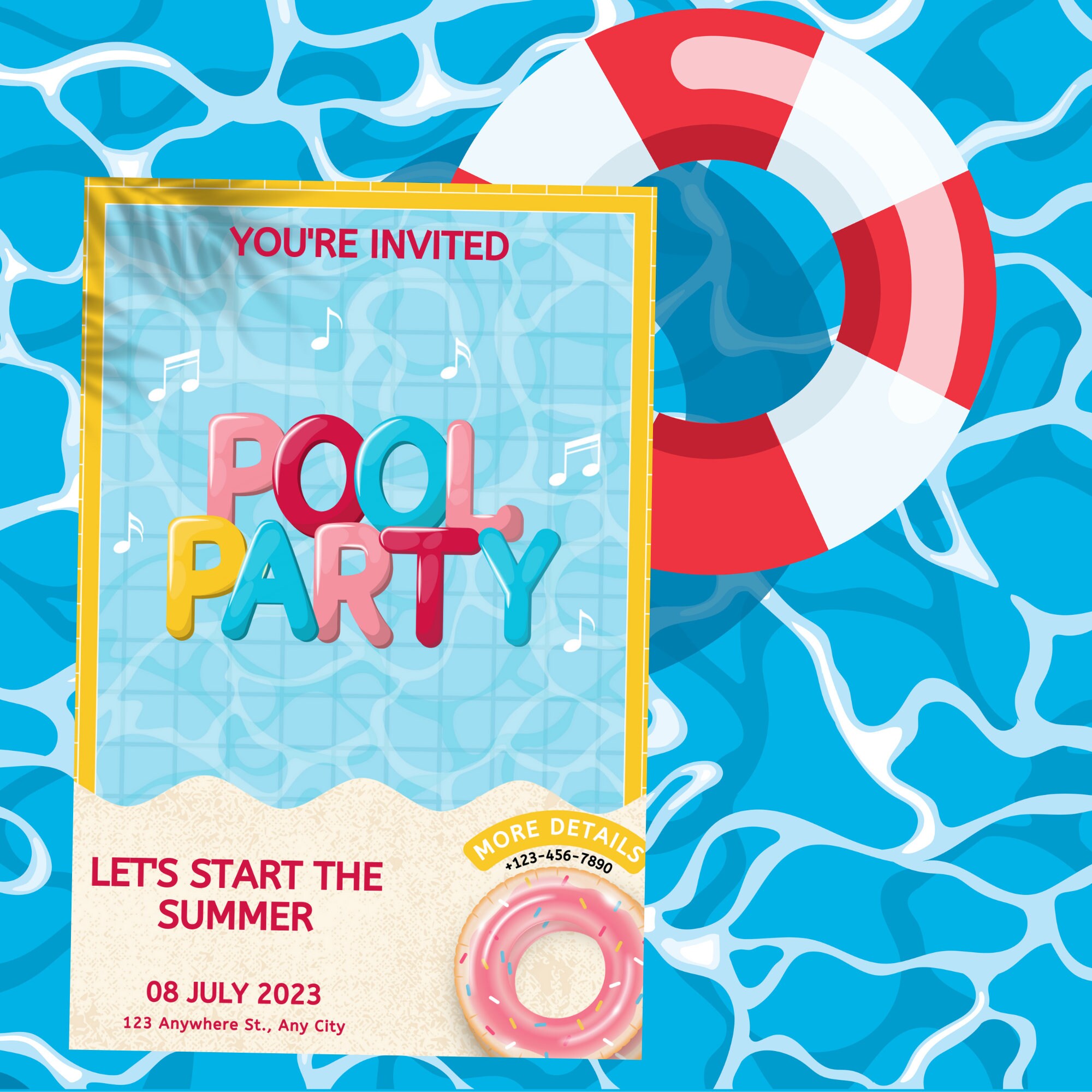 Pool Party Invitation Pool Party Birthday Pool Party - Etsy