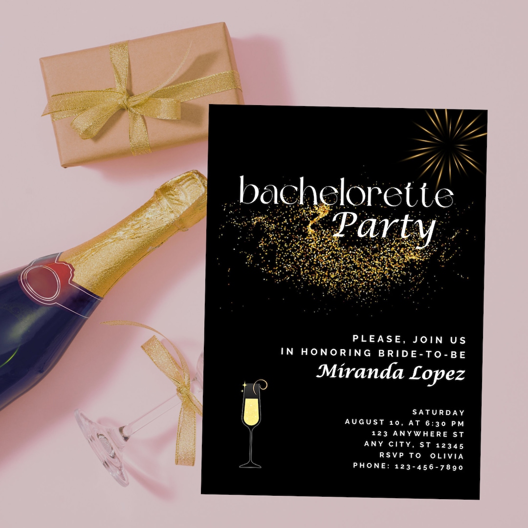 Bachelorette Party Invitation Template, Editable, Template Instant ...