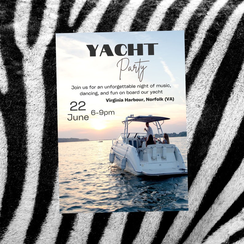 Yacht Party Invitation: Editable Boat Party Invite (instant Download ...
