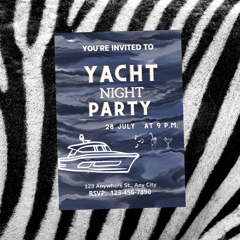 Yacht Invitation, Yacht Party Invite, Boat Party Invitation, Instant ...