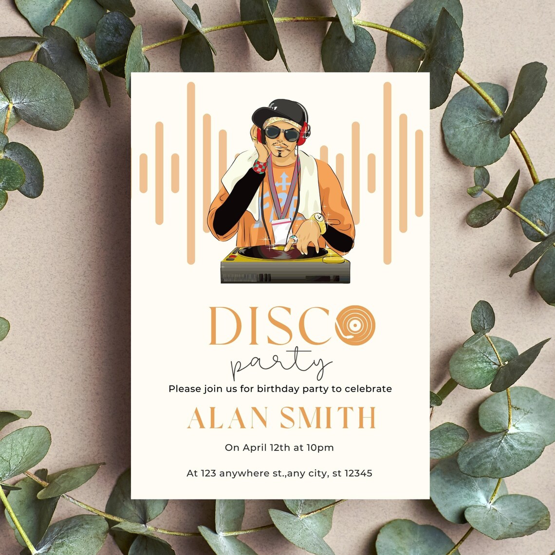 Disco Dance Party Invitation, Editable Party, Party Invite, Edit ...