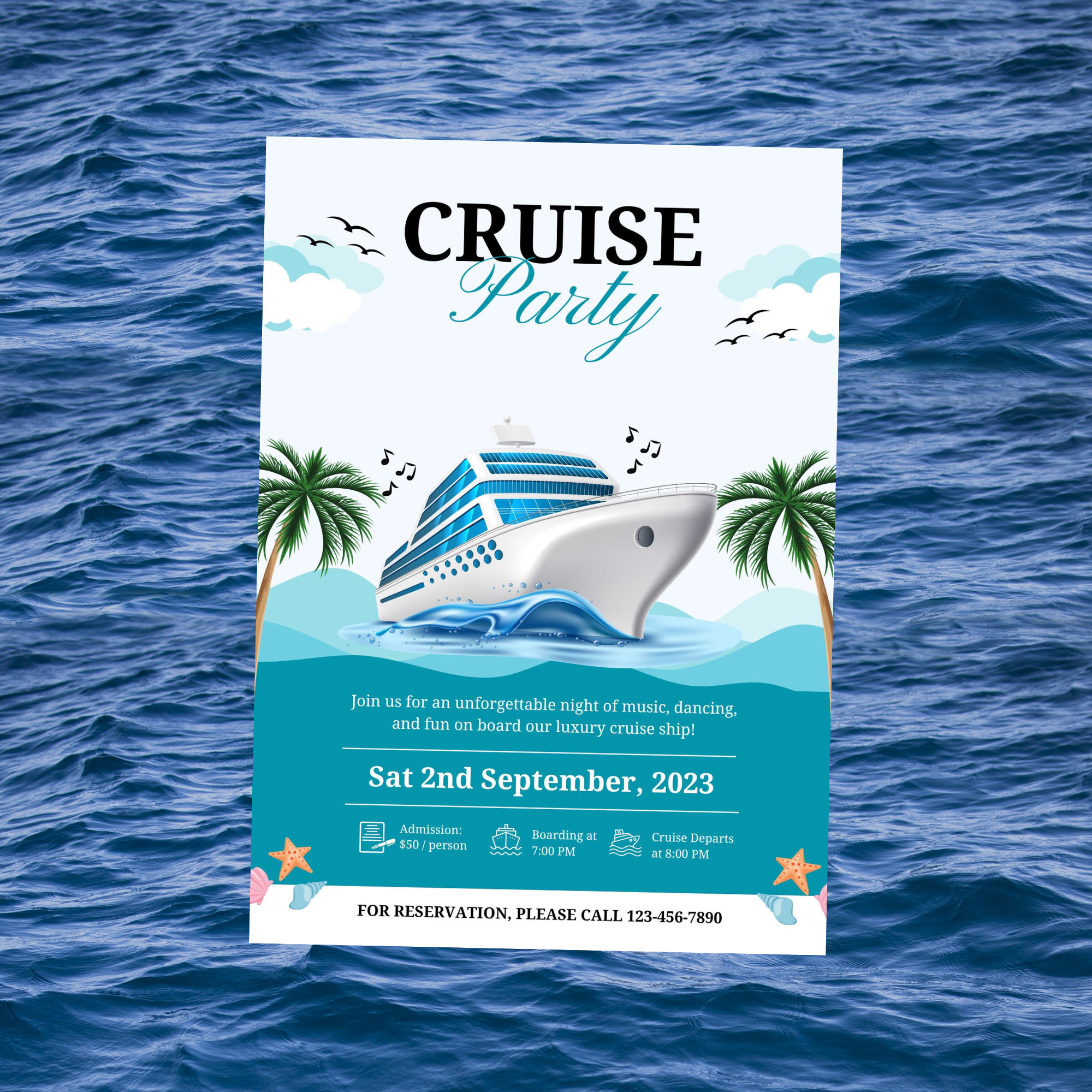 Cruise Party Invite, Yacht Invitation, Boat Party Invitation, Instant ...