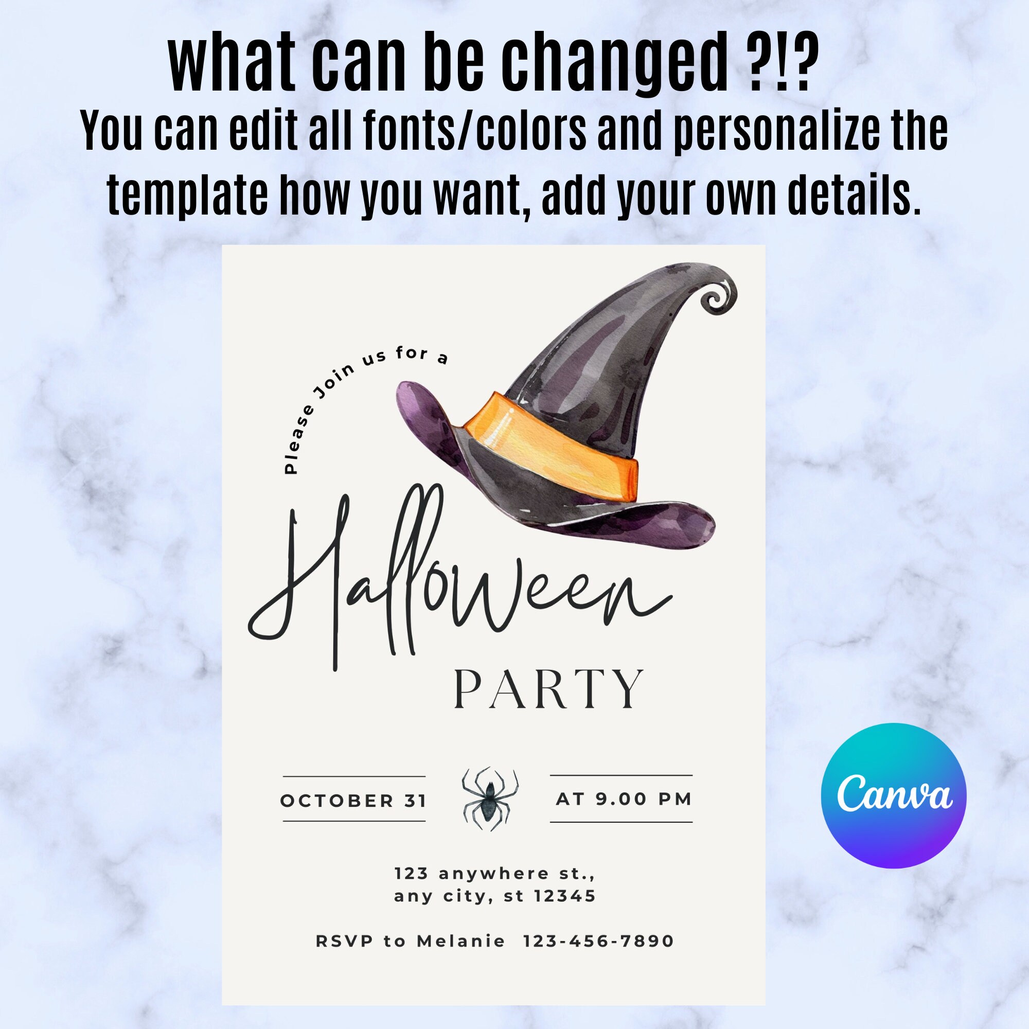 Editable Halloween Party Invitation Instant Download - Etsy