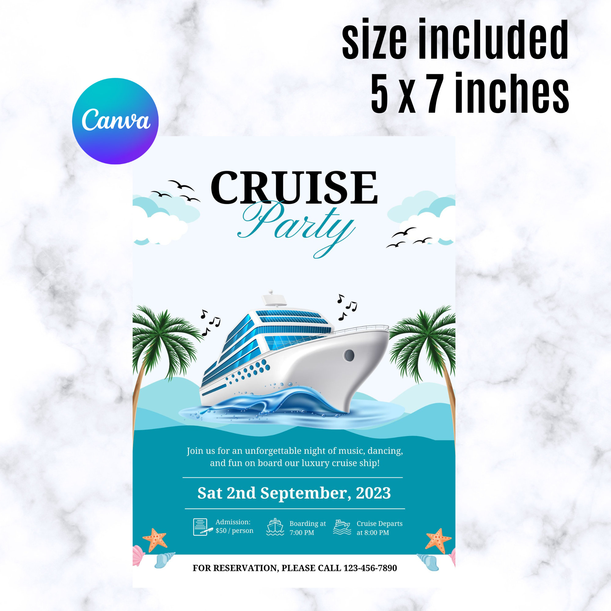 Cruise Party Invite, Yacht Invitation, Boat Party Invitation, Instant ...