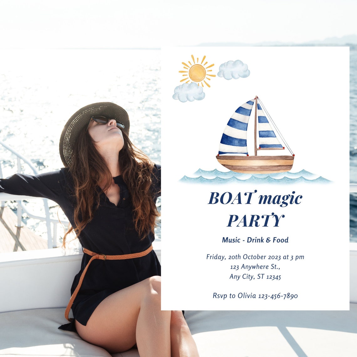 Yacht Invitation Yacht Party Invite Boat Party Invitation - Etsy