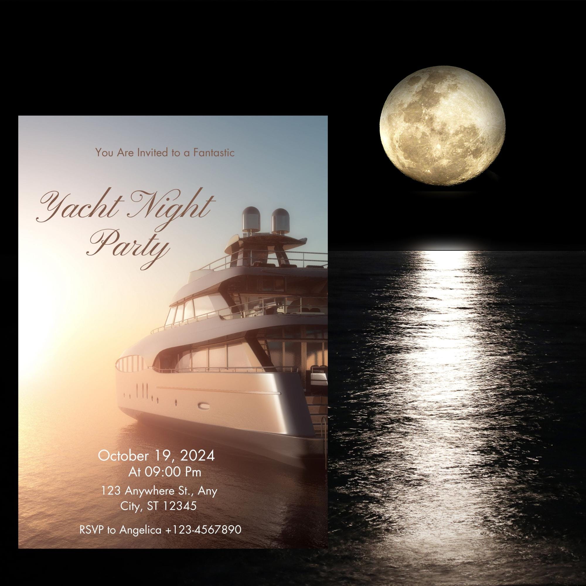 Yacht Invitation, Yacht Party Invite, Boat Party Invitation, Instant ...