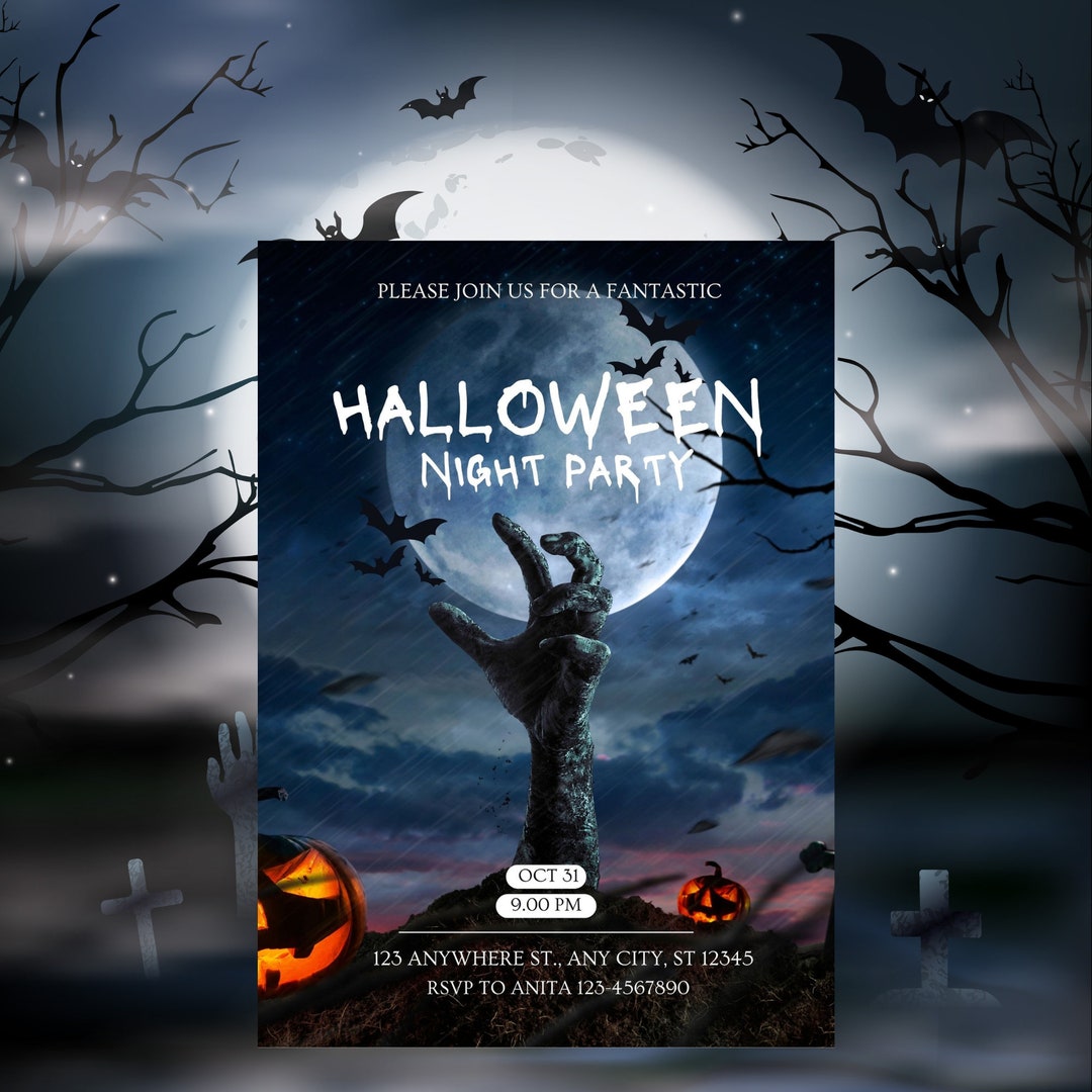 Editable Halloween Party Invitation Instant Download - Etsy
