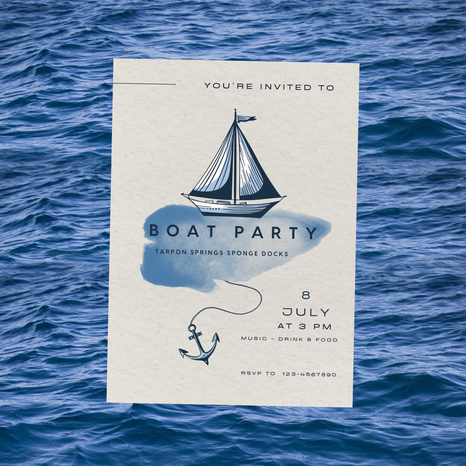 Yacht Invitation, Yacht Party Invite, Boat Party Invitation, Instant ...