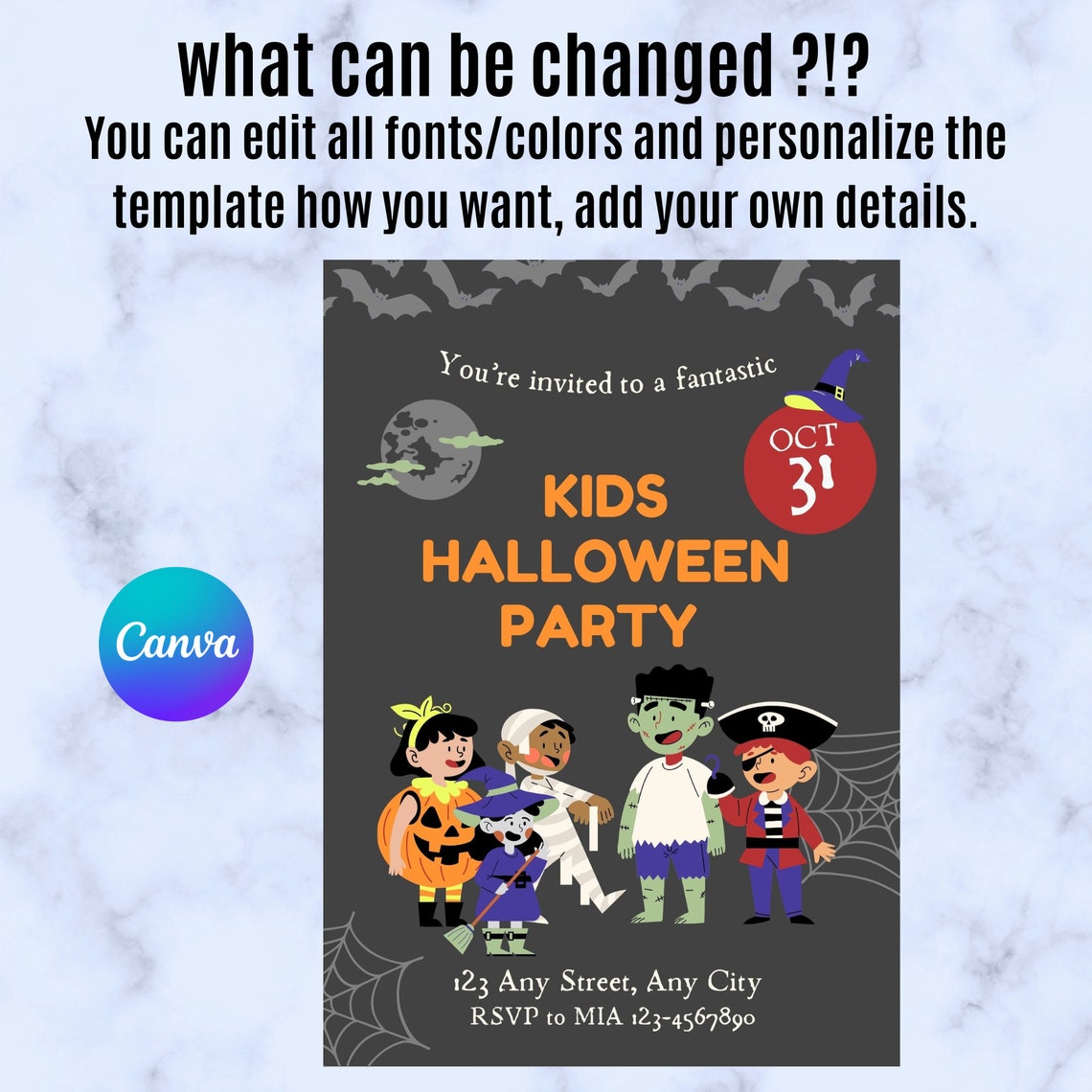 Editable Halloween Party Invitation, Instant Download, Halloween Party ...