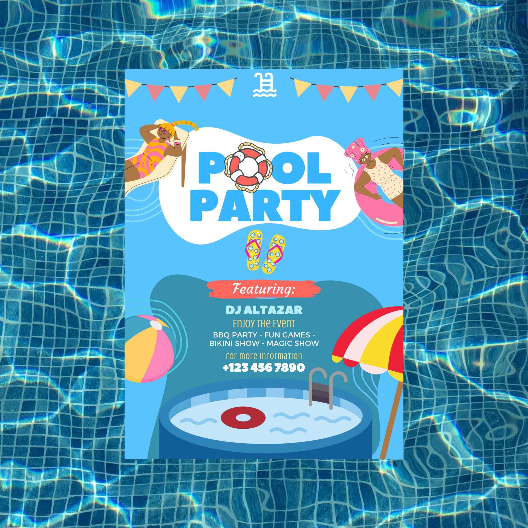 Pool Party, Pool Party Flyers Template, Editable, Pool Invite, Joining ...