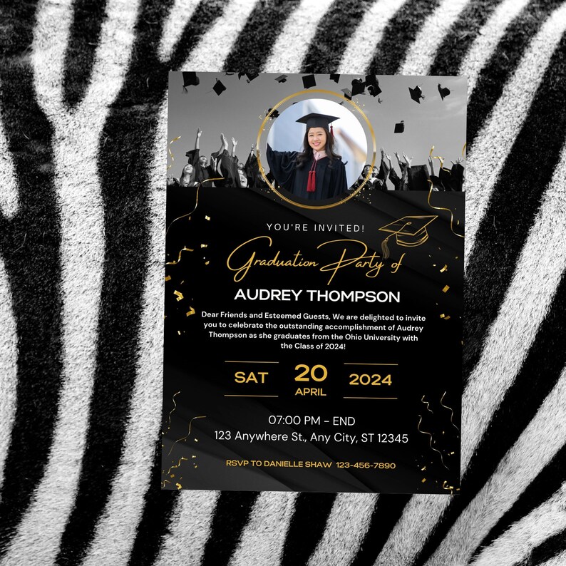 Graduation Party Invitation, Graduation Invitation Template, High ...
