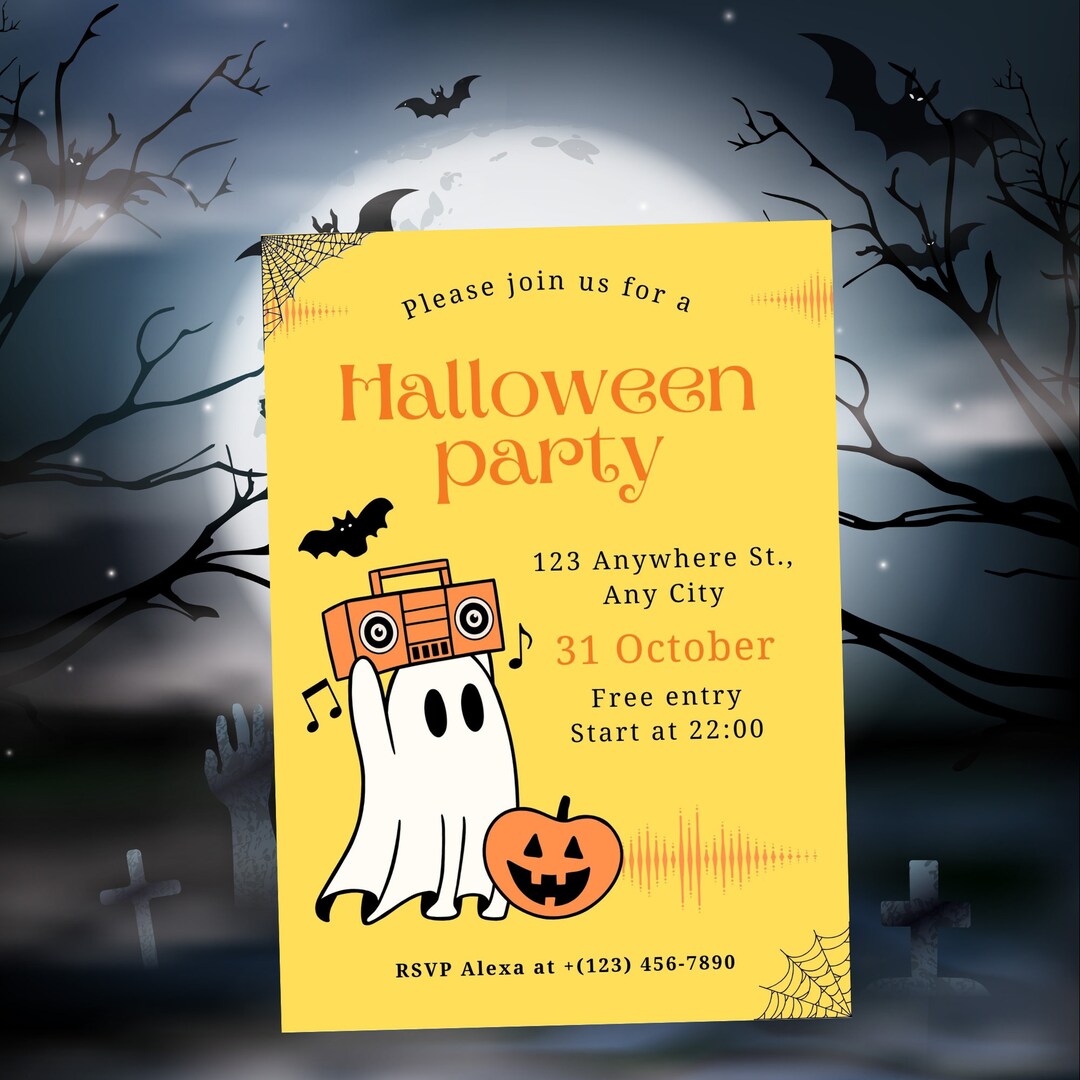 Editable Halloween Party Invitation Template (digital Download) - Etsy