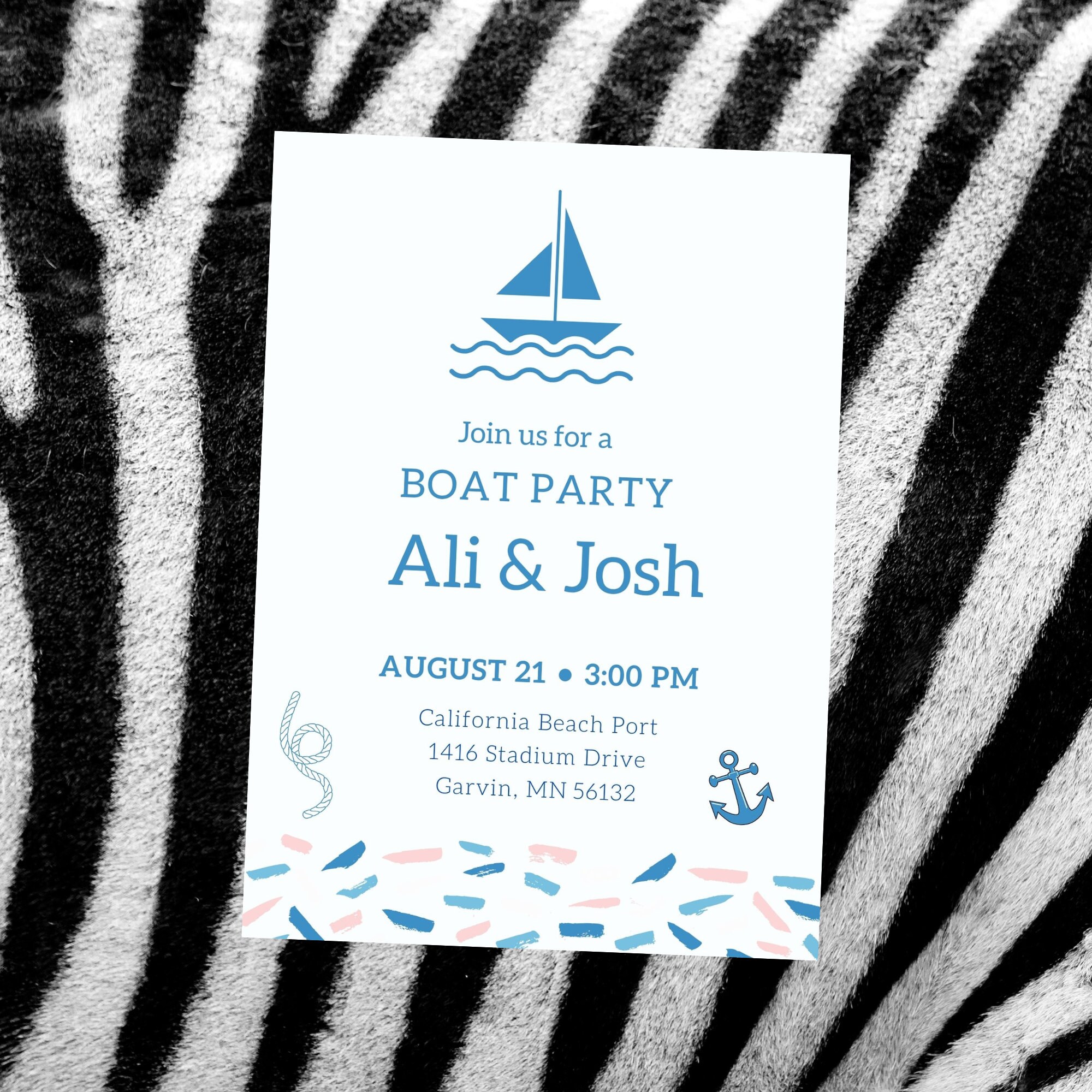 Yacht Invitation, Yacht Party Invite, Boat Party Invitation, Instant ...