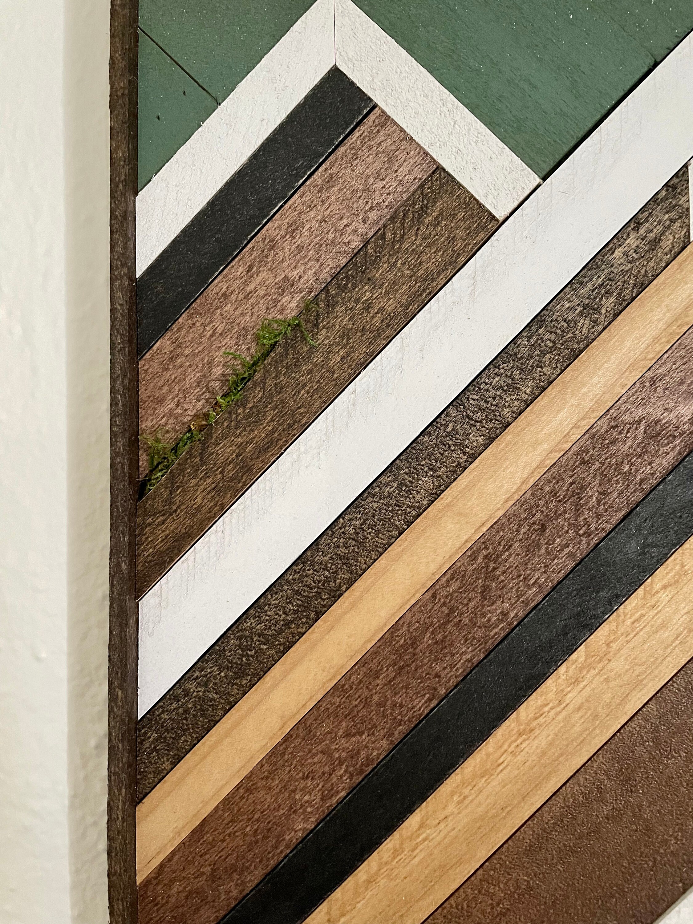 Mountain Mosaic Wood Wall Art Mountain Range Wood Mosaics Night Sky ...