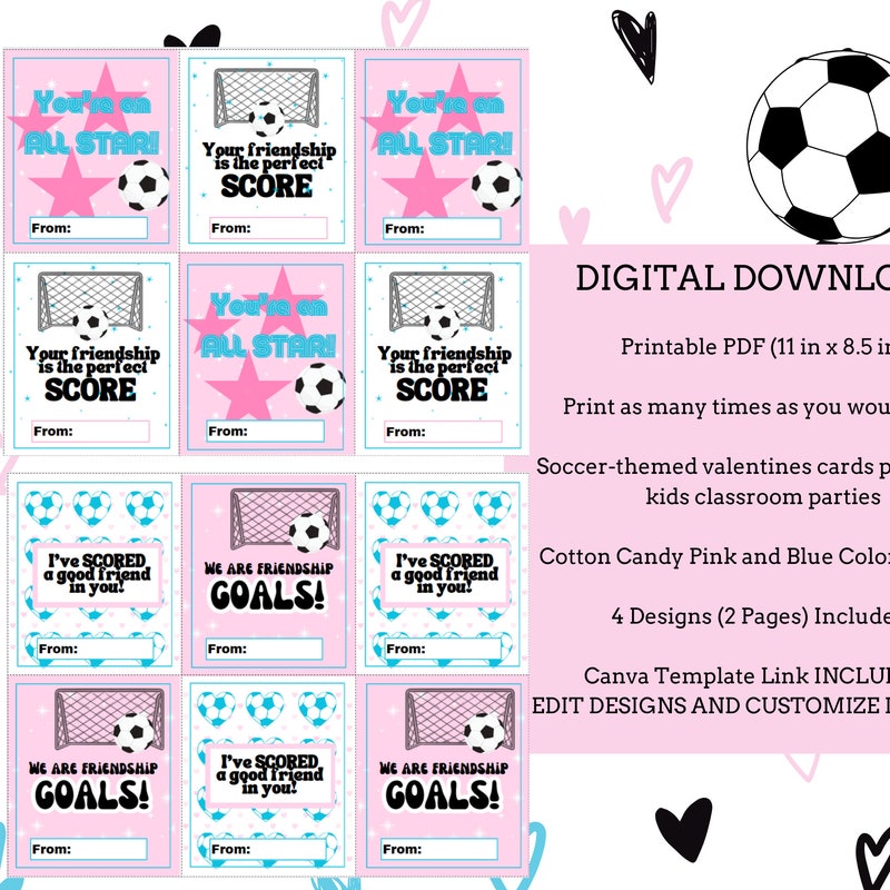 Soccer Valentine - Etsy