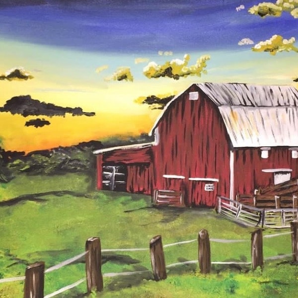 Farm Painting - Etsy
