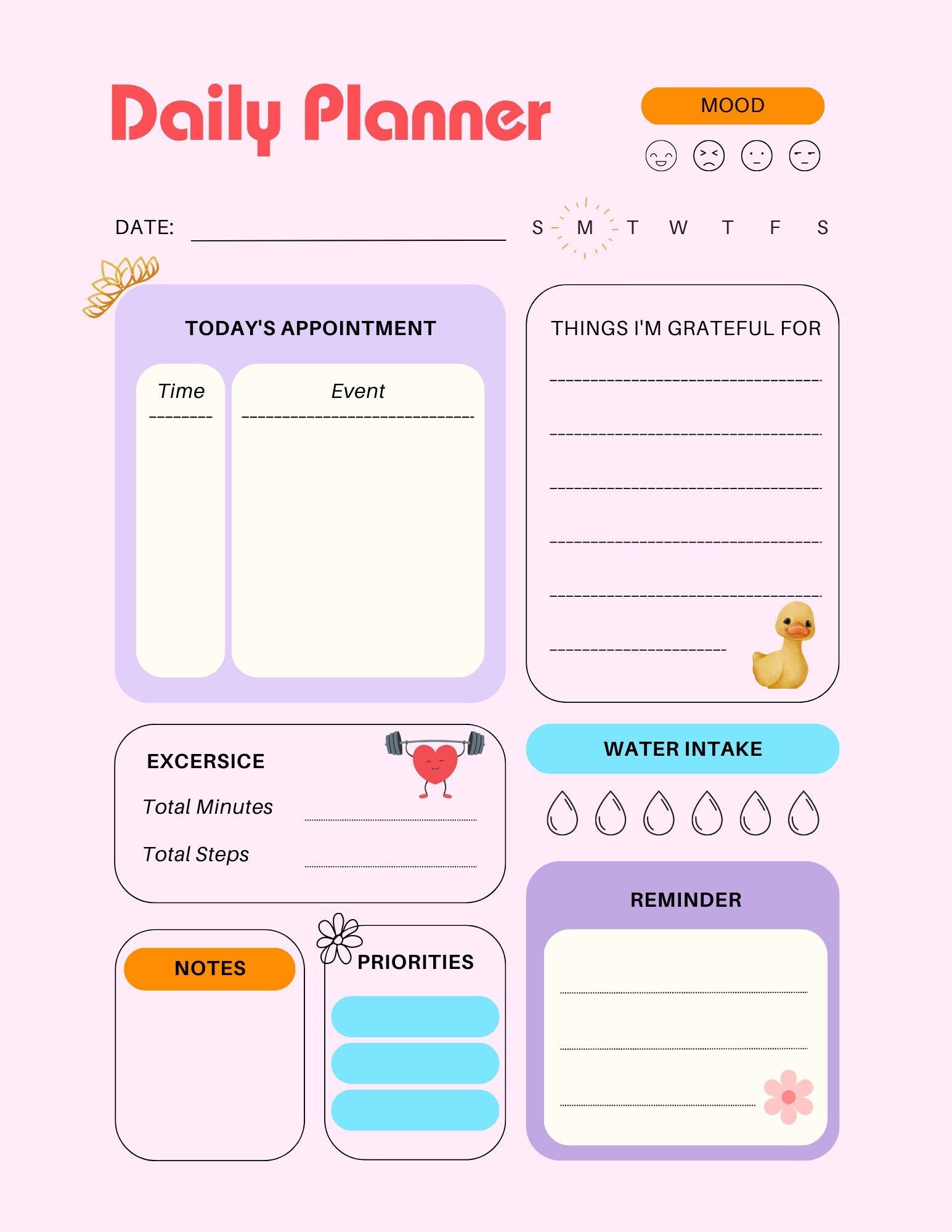 Color My Schedule: A Colorful Daily Planner for Kids - Etsy
