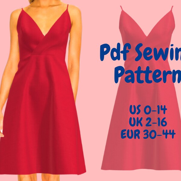 V Neck Dress Pattern - Etsy