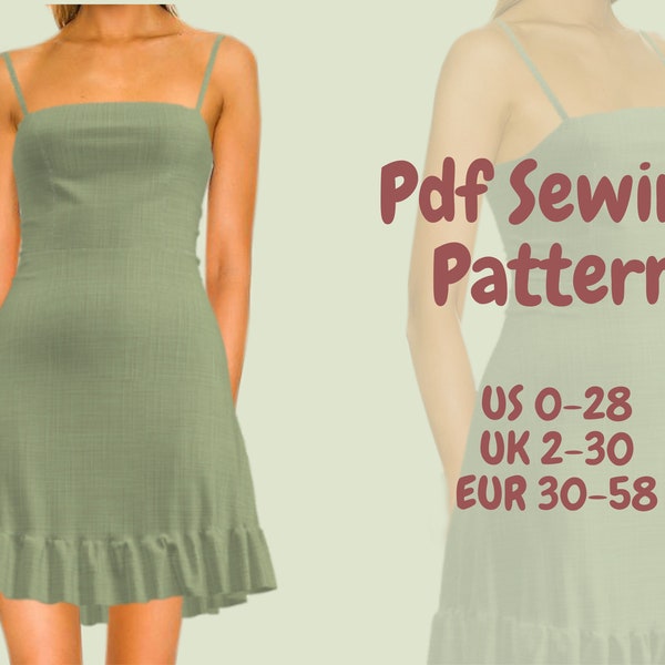 Spaghetti Strap Dress Pattern - Etsy
