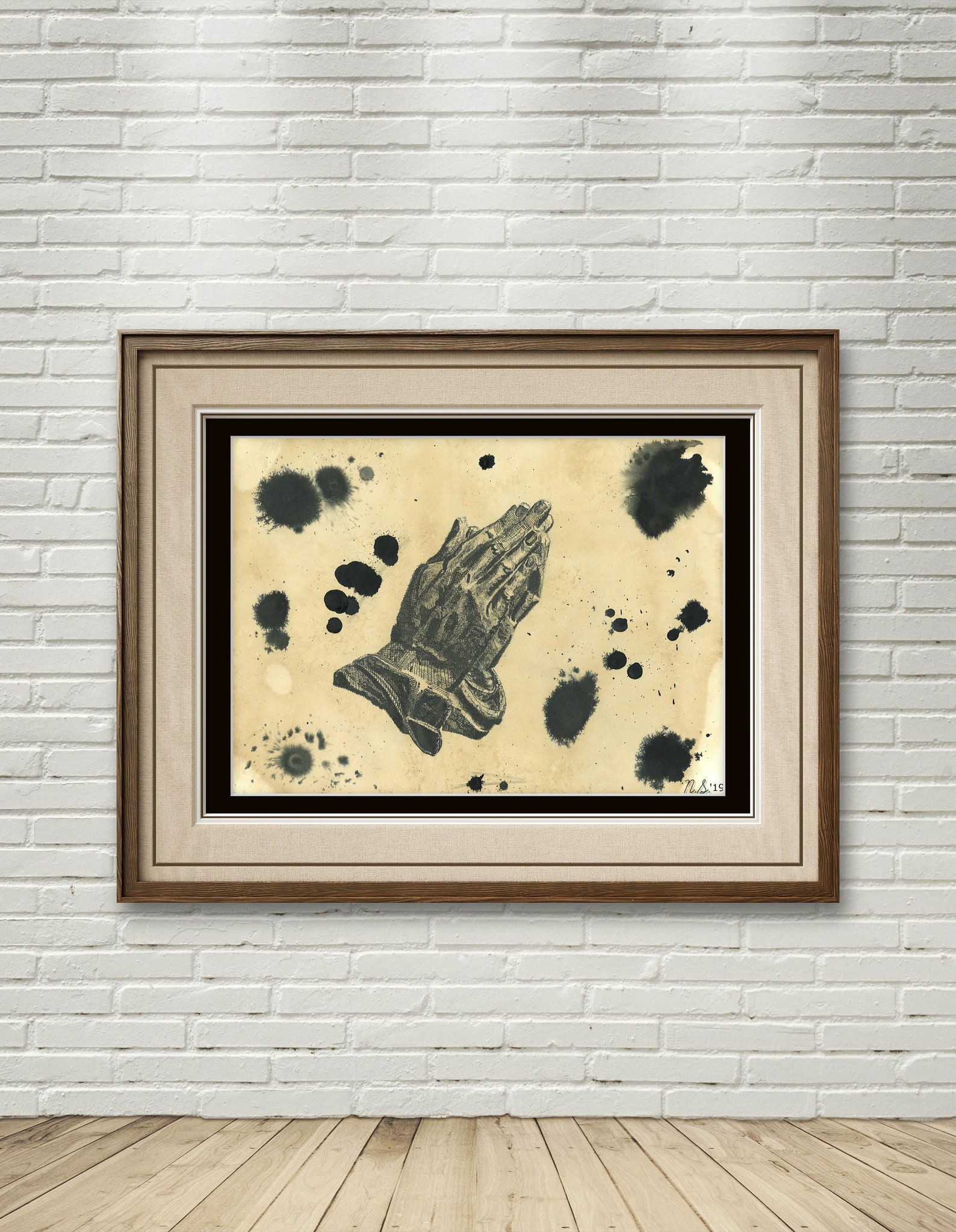 Praying Hands Ink Drawing Print as A Digital Download for Spiritual ...