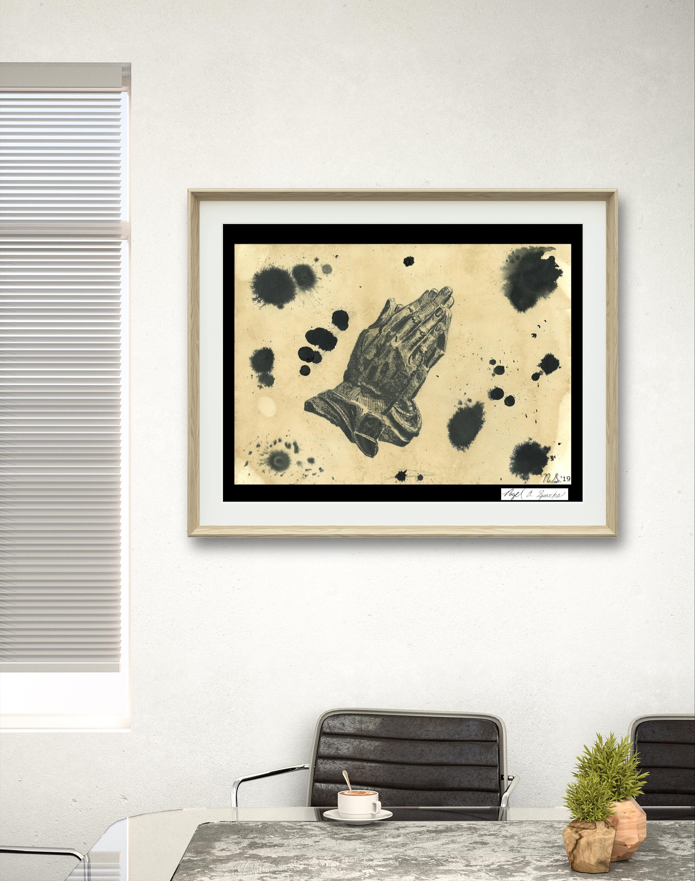 Praying Hands Ink Drawing Print as A Digital Download for Spiritual ...