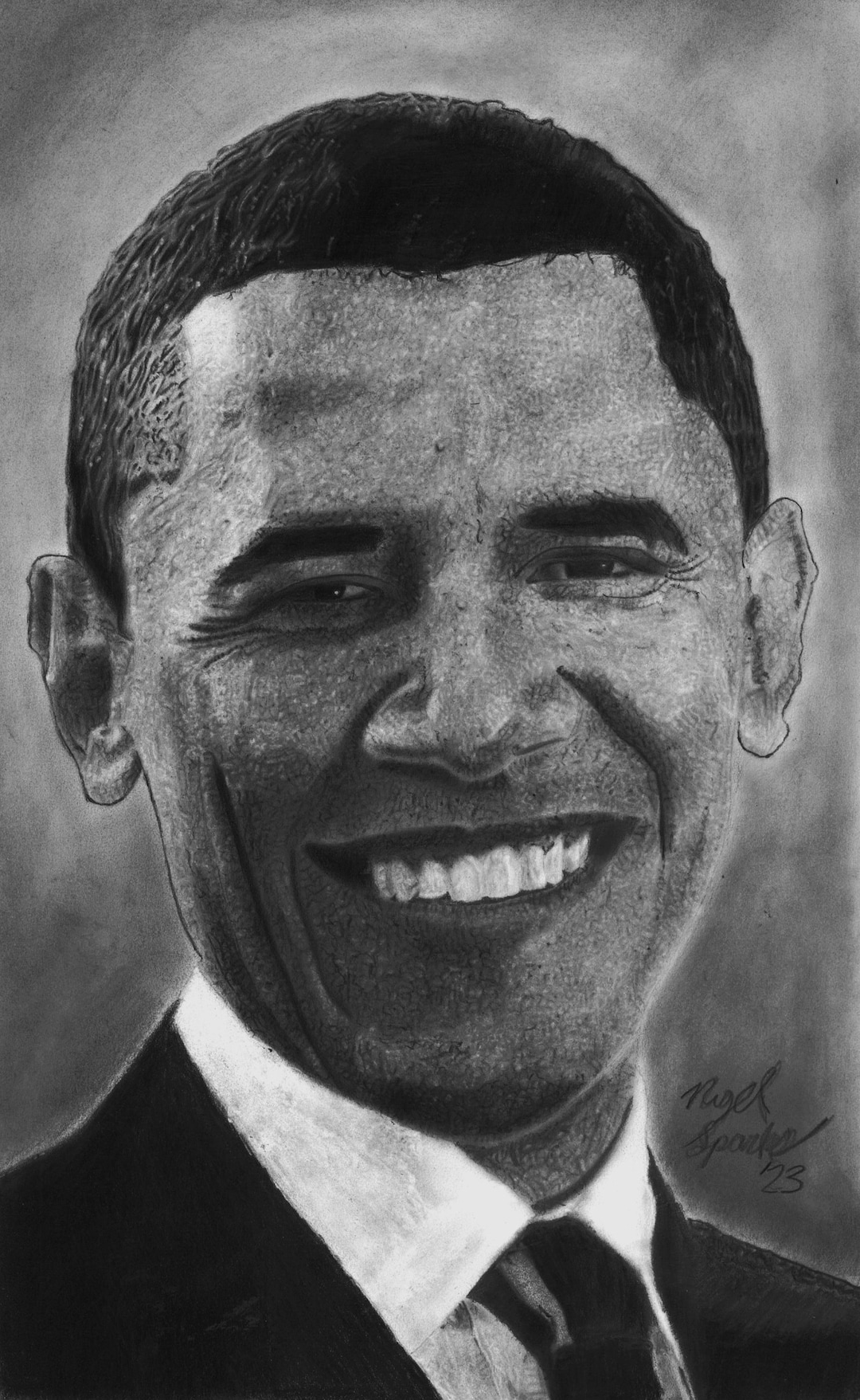 Barack Obama Portrait: Digital Download Graphite Drawing Political Art ...