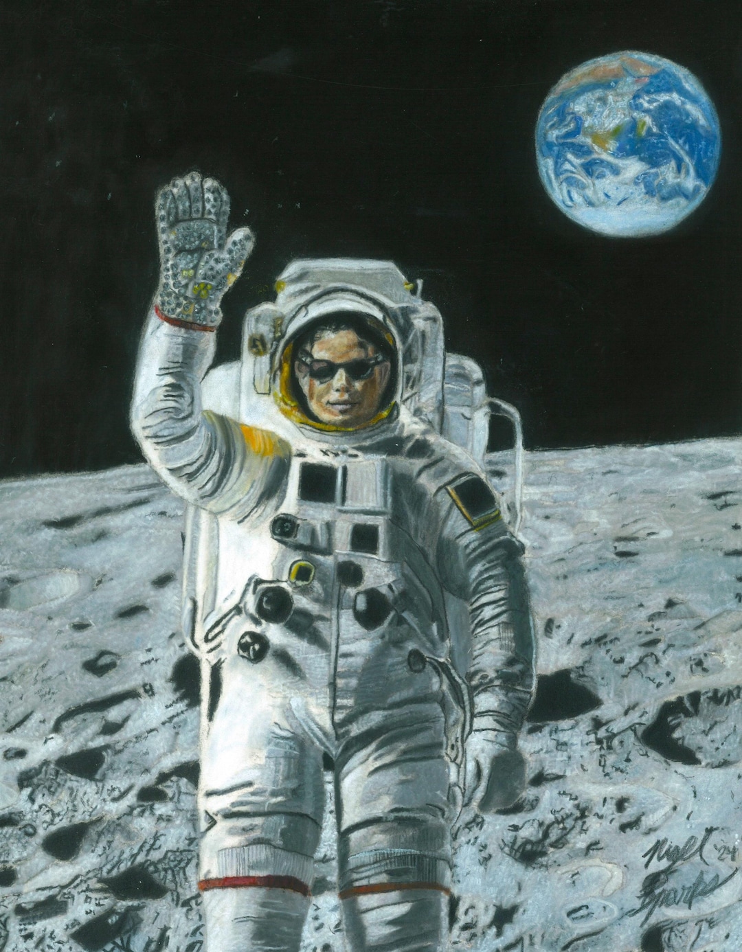 Michael Jackson Moonwalk Art Print: King of Pop, Space Artwork - Etsy
