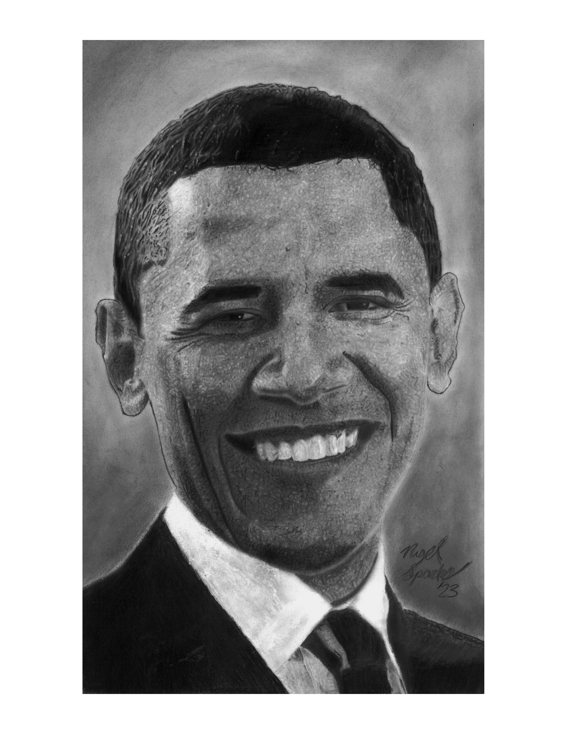 Barack Obama Portrait: Digital Download Graphite Drawing - Political ...